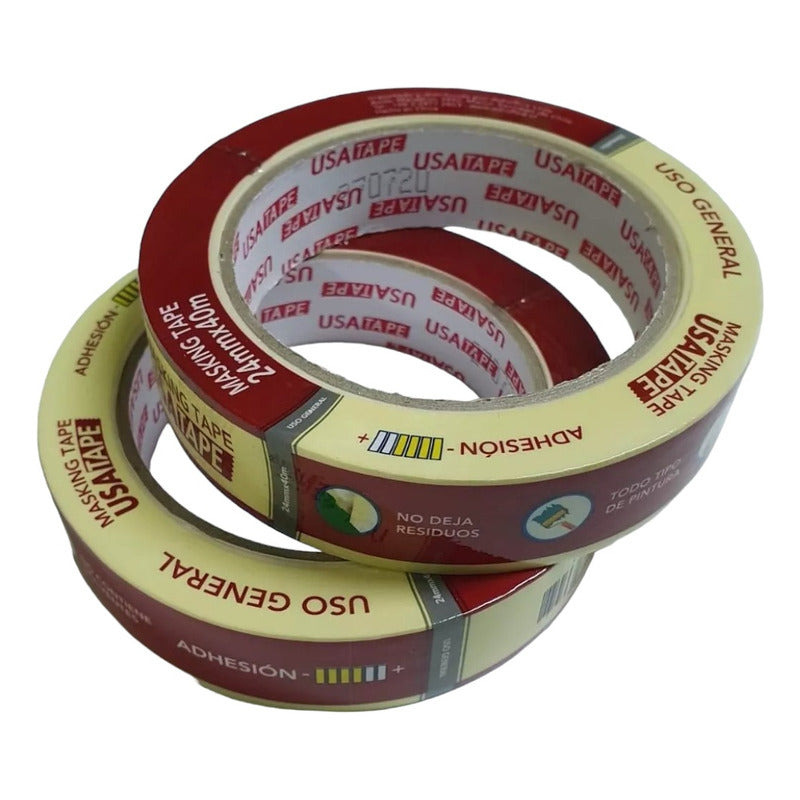 Pack 2 Cintas De Papel Para Enmascarar Masking Tape 24mmx40m Crema ...